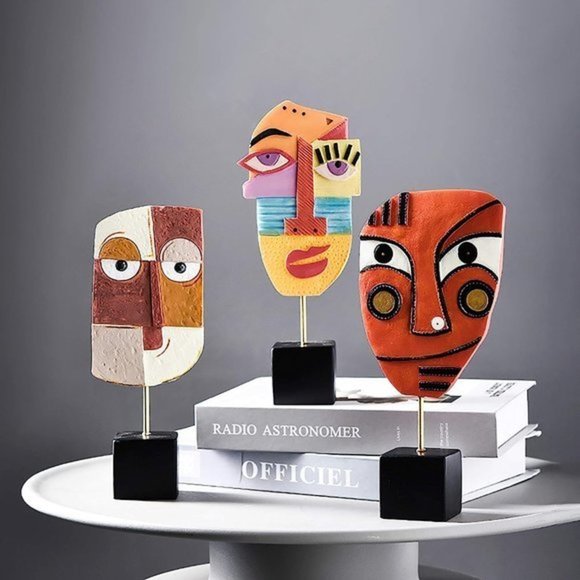 HCCMLOVE | Accents | Home Decor Wink Handcrafted Statues Resin Abstract ...
